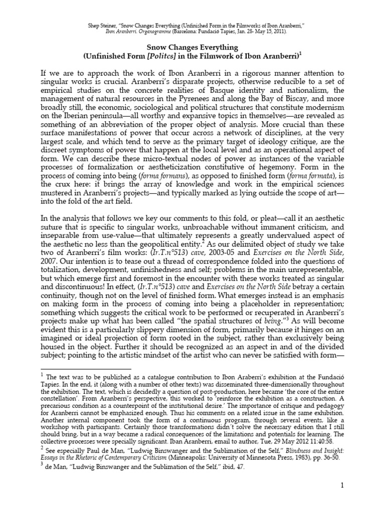 Unfinished Form in Aranberri's Filmworks | PDF | Mountaineering