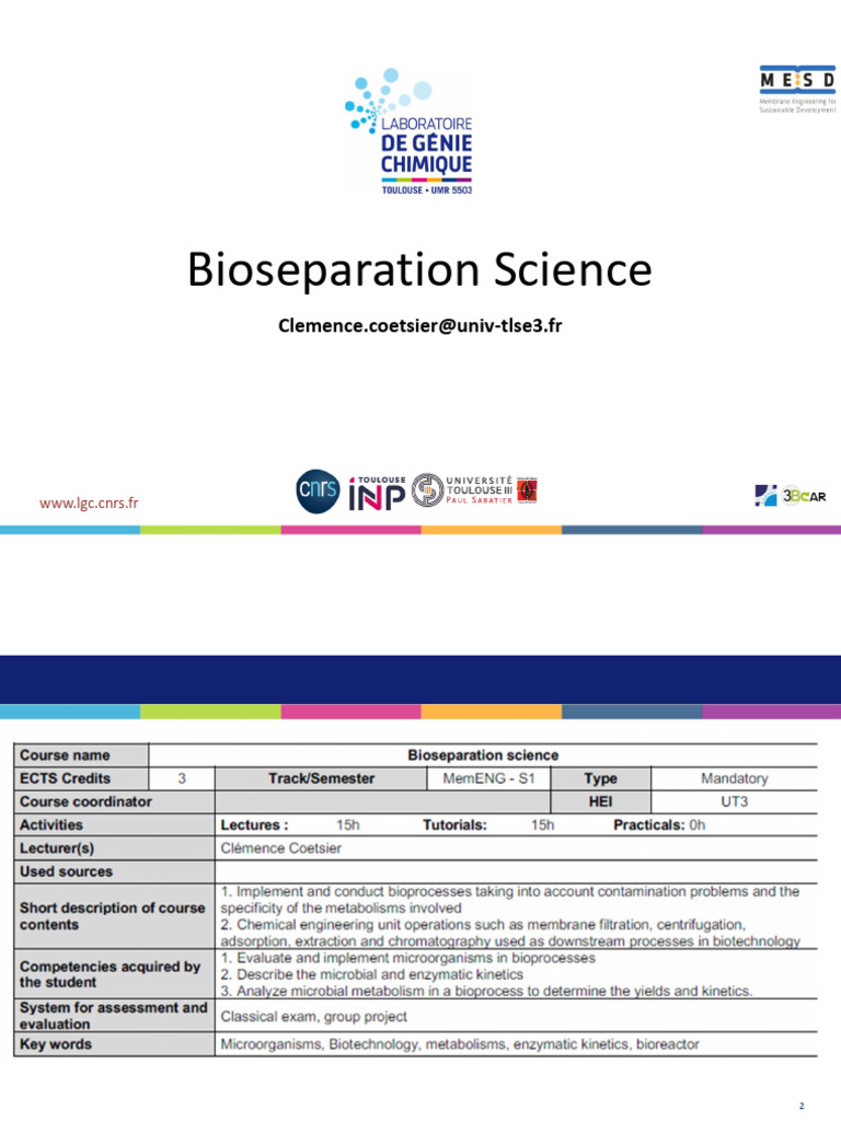 Bioseparation MESD Part1-3 | PDF | Metabolism | Activation Energy