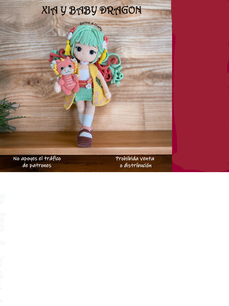 Xia y Baby Dragón | PDF | Amigurumi | Tejer
