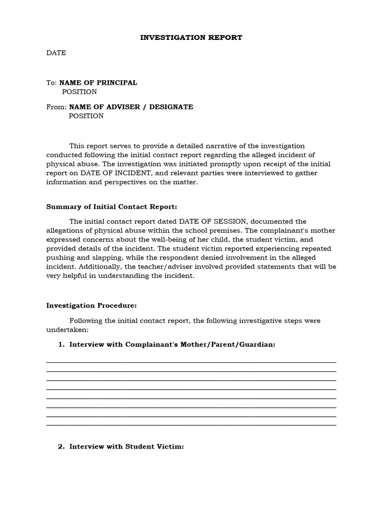 INVESTIGATIONNARRATIVE REPORT | PDF | Child Abuse | Justice