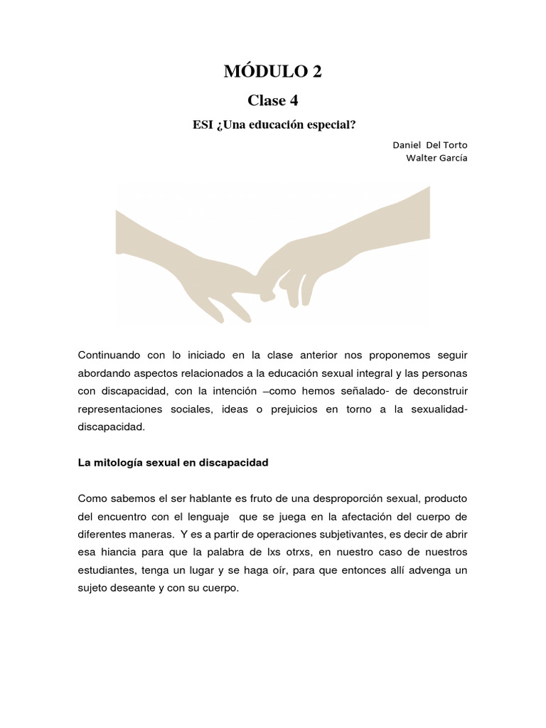 ESI - Una Educación Especial - Clase04 | Descargar gratis PDF | La sexualidad humana | Invalidez