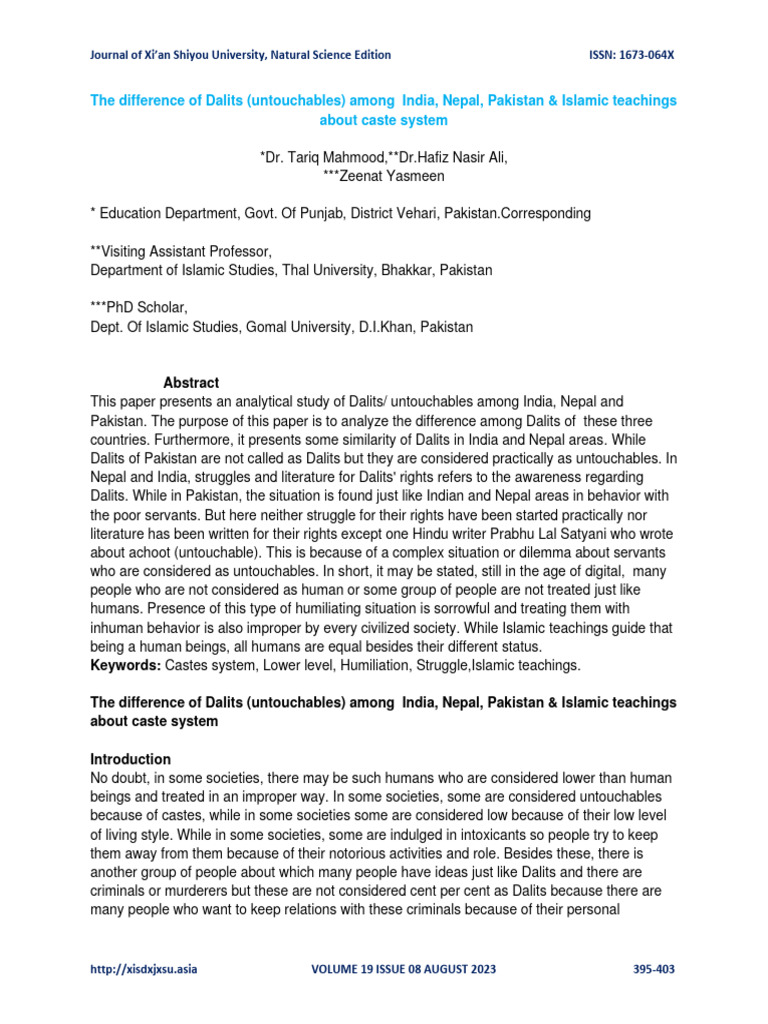 Dalits in Pakistan: Caste and Rights | PDF | Dalit | Pakistan