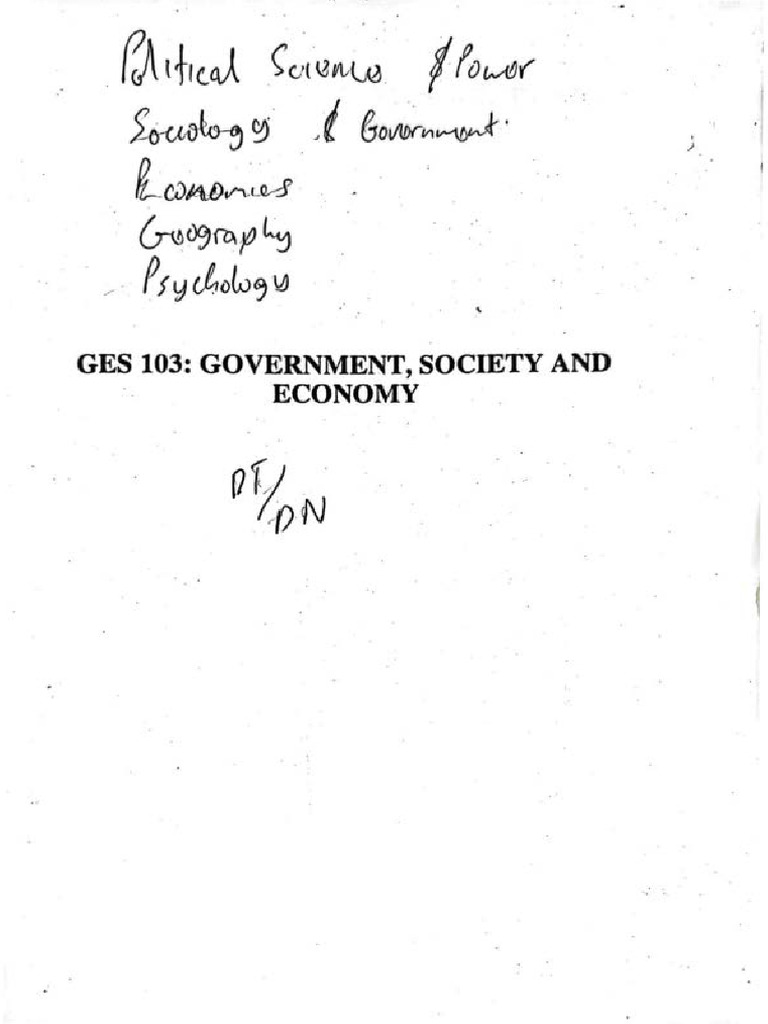 GES 103 Textbook OCR Version | PDF | Science | Social Sciences