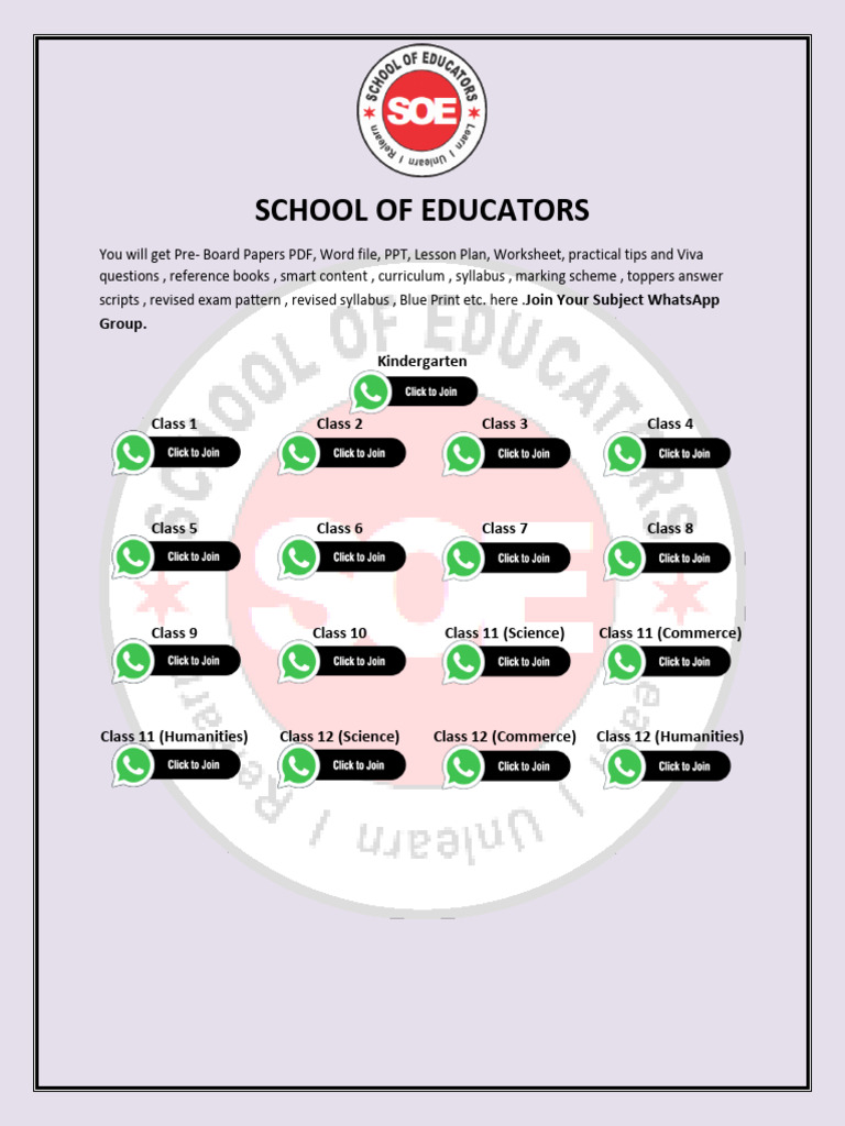 School of Educators Join WhatsAap Groups | PDF