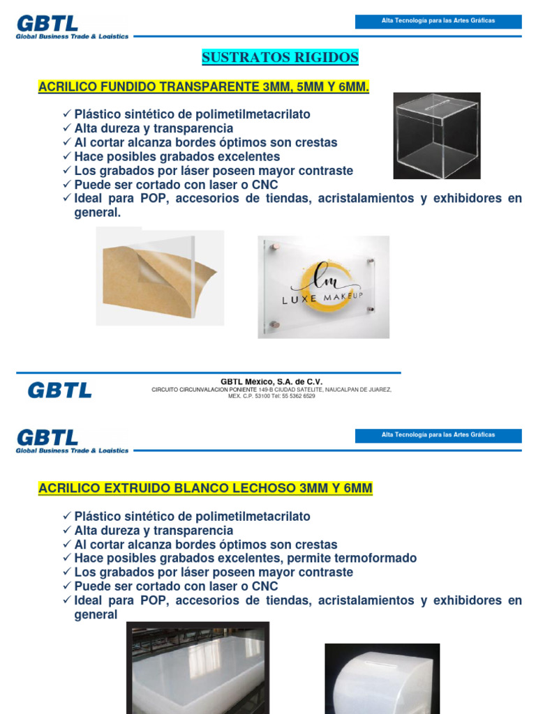 Catalogo GBTL Rigidos | Descargar gratis PDF | Poliestireno | Sector ...