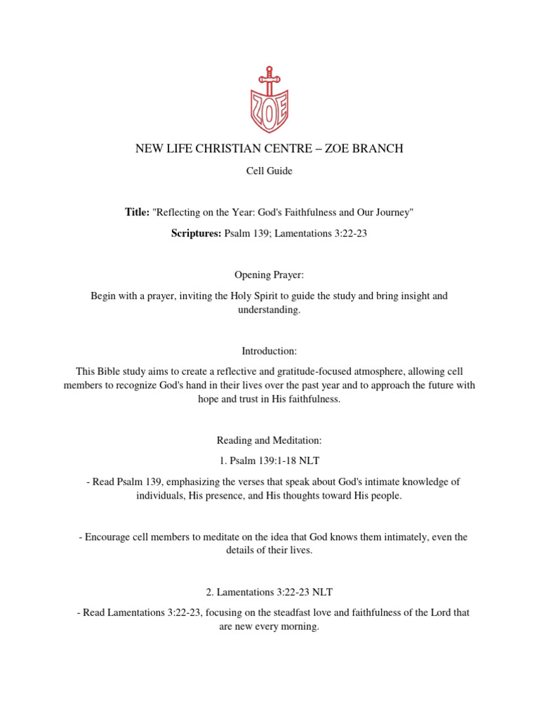 26-12-2023 Cell Guide | PDF | Prayer | God