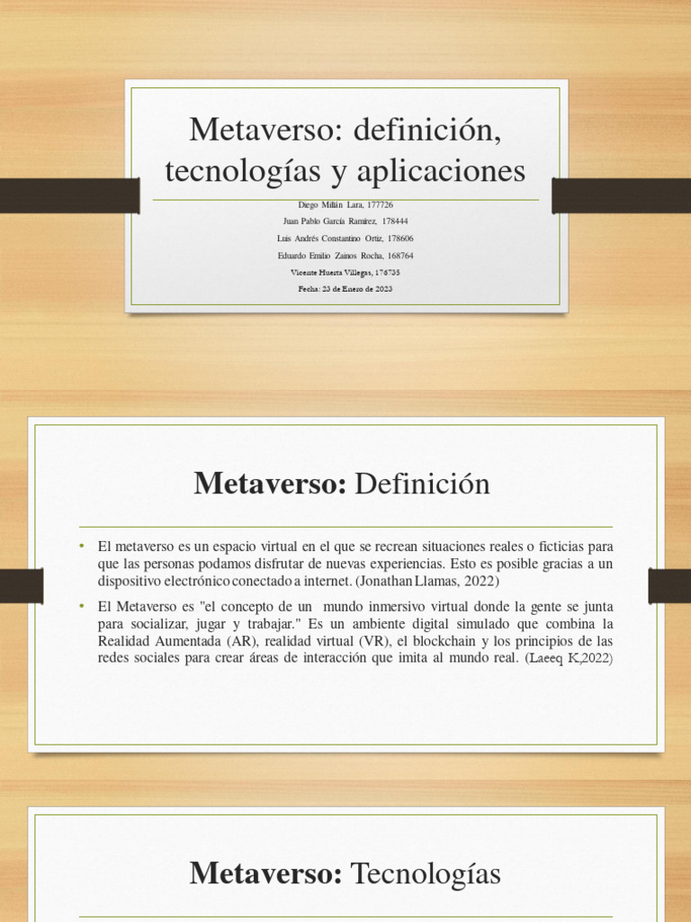 ACT 1 EQ Metaverso Definicion Tecnologias Aplicacion Casos VF | PDF