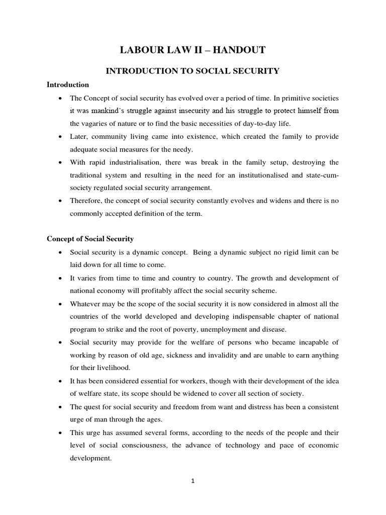 Labout Law - II (Handout) Corrected | PDF | Cost Of Living | Welfare