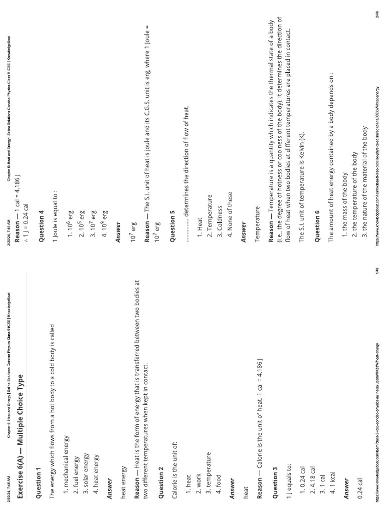 Chapter-6 - Hear and Energy-Knowledge Boat | PDF