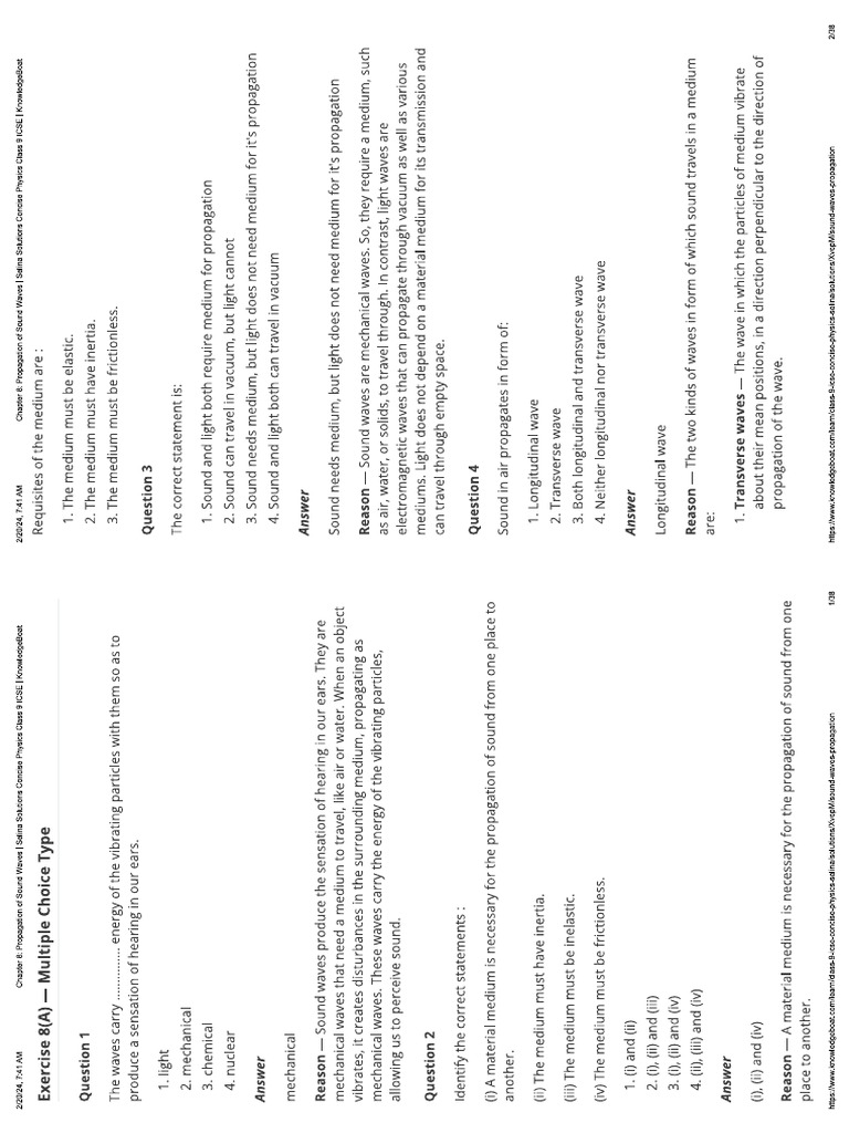 Chapter-8 - Propagation of Sound Waves-Knowledge Boat | PDF