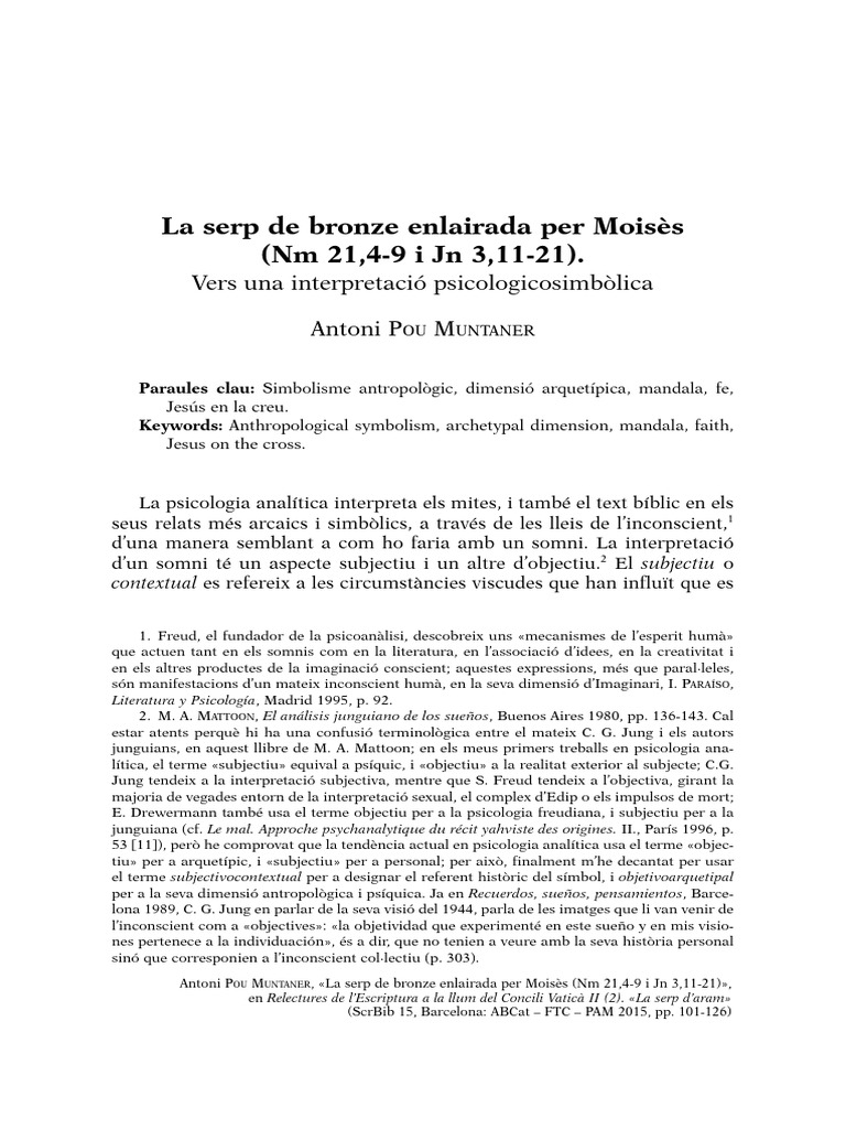 Pou - 2015 - La Serp de Bronze Enlairada Per Moisès Vers Una ...