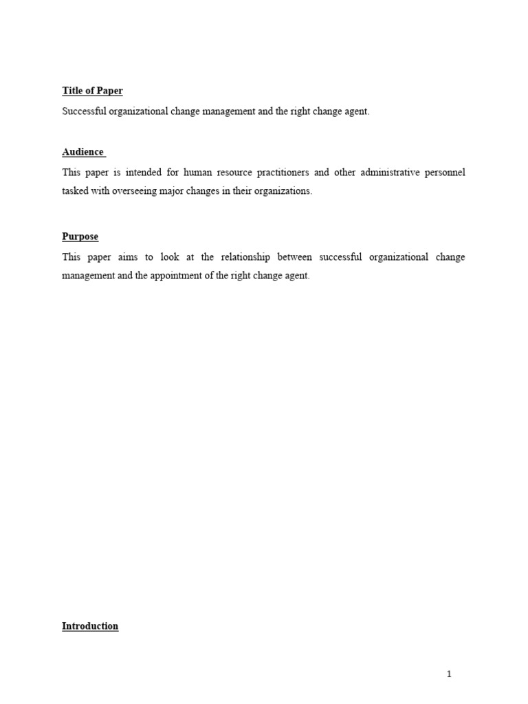 Green Paper - Successful Organizational Change Management and The Right ...