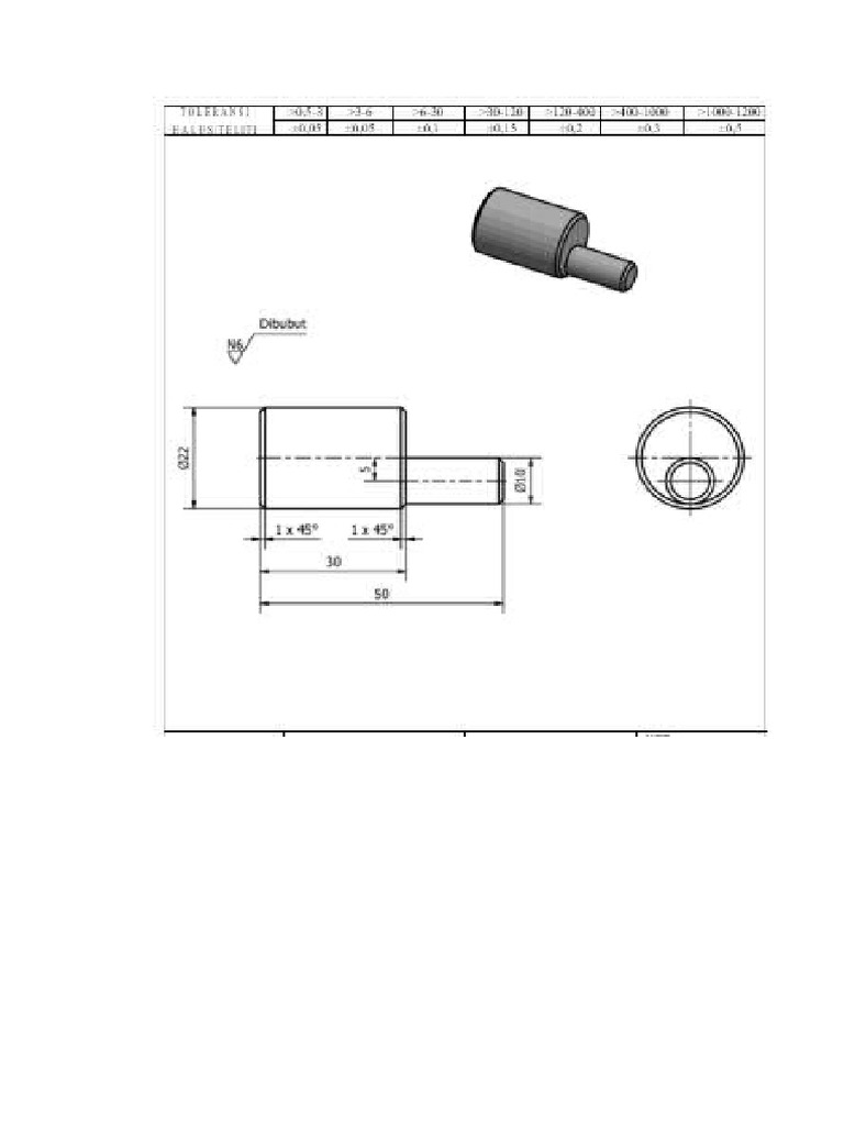 Gambar Kerja Bubut Eksentrik | PDF
