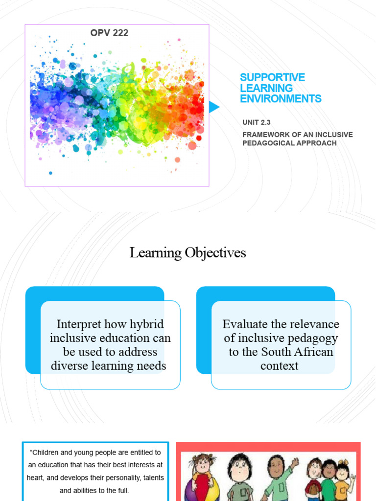 UNIT 2.3 Inclusive Pedagogical Approach - Updated(2) | PDF | Pedagogy ...