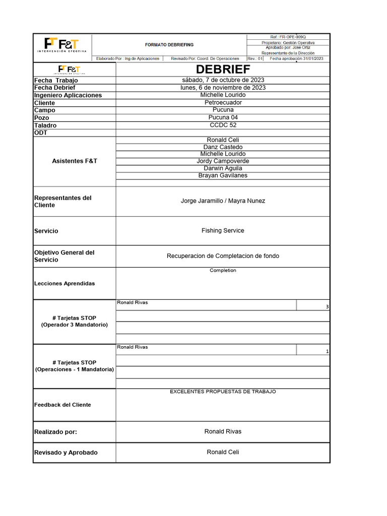 Debrief Pucuna 4 | PDF