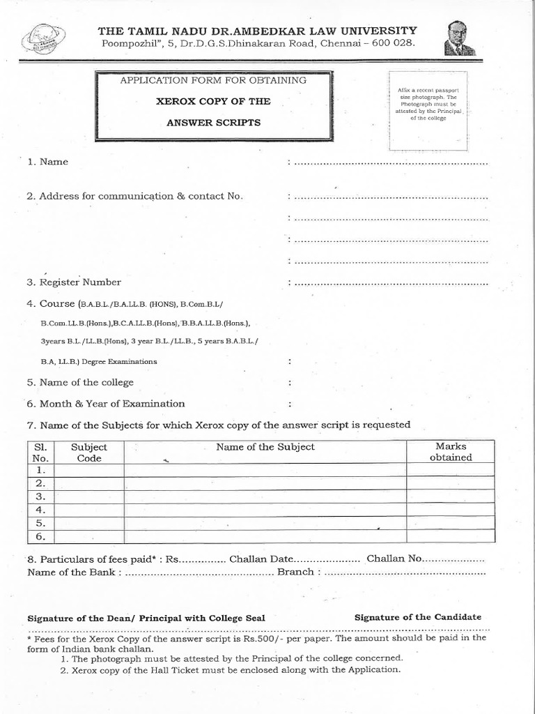 Xerox Copy Application Form | PDF