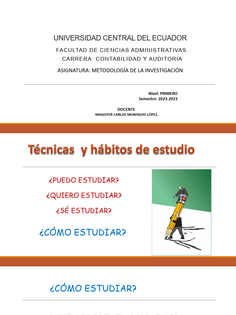 Técnicas de Estudio y Habitos de Estudio | PDF | Memoria