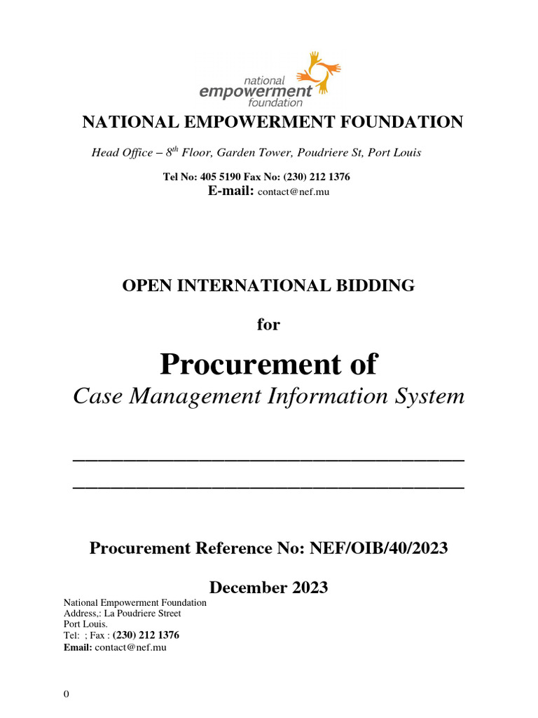 Case Management Information System - Bidding | PDF | Procurement ...