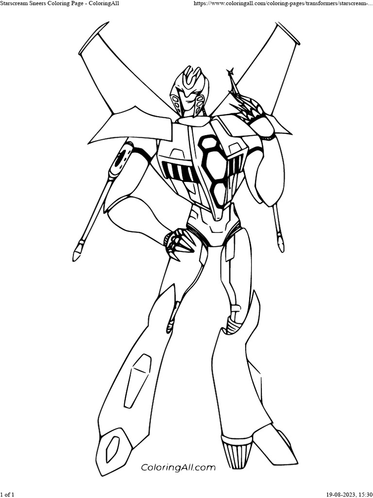 Starscream Coloring Page Download | PDF