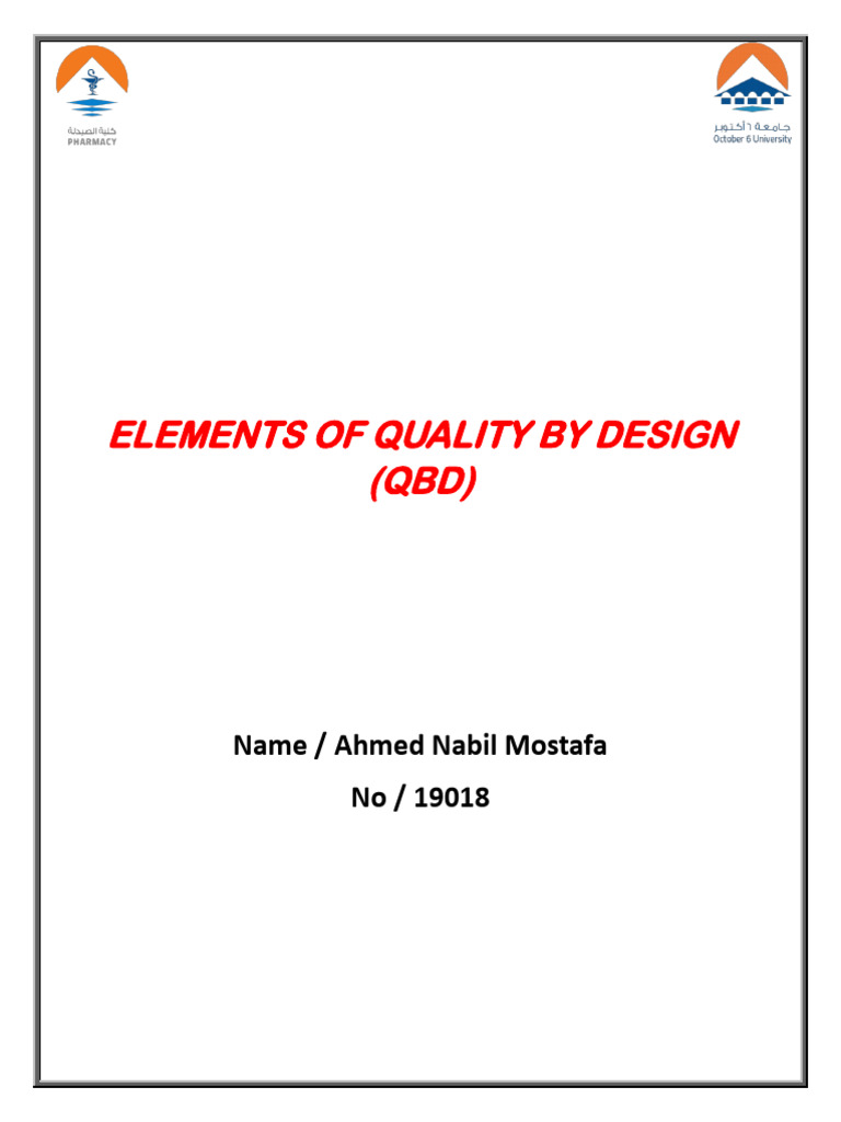 Elements of Quality by Design | PDF