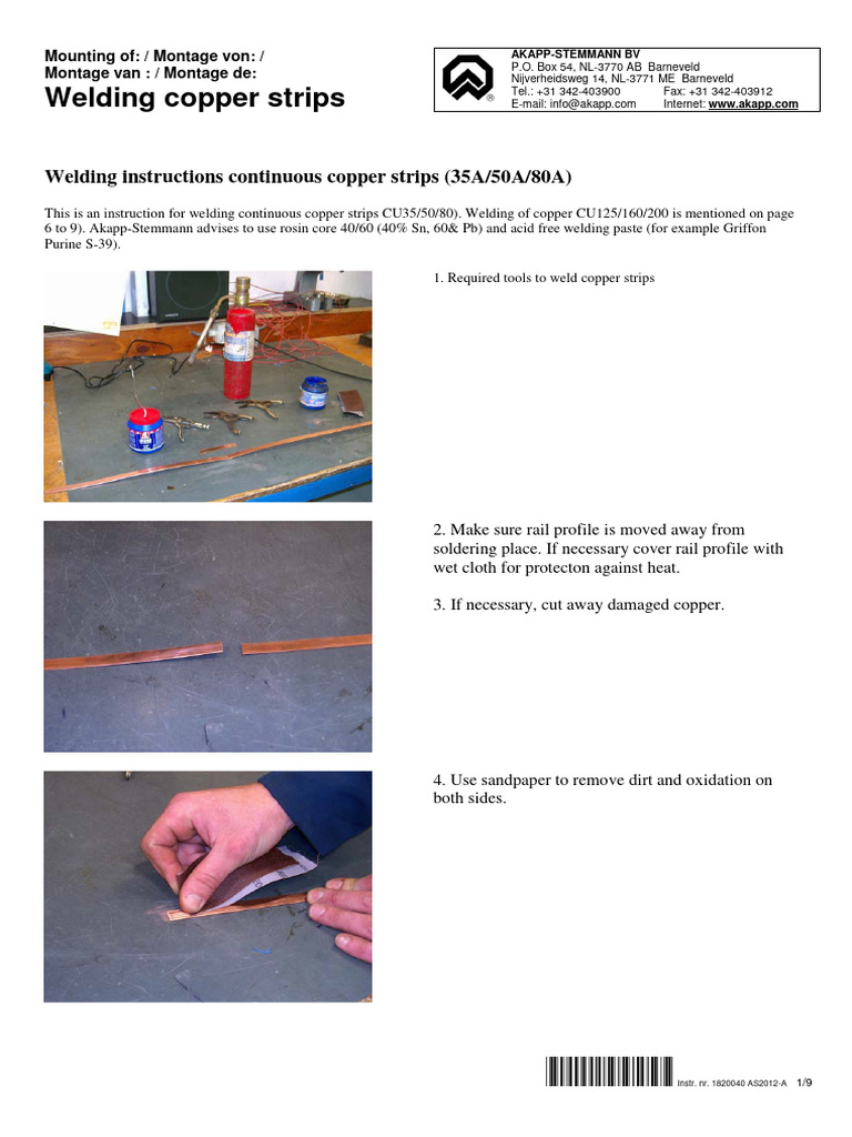 Copper Strip Welding Instructions | PDF | Materials | Industrial Processes