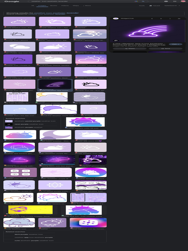 Weather Icon Aesthetic Lavander - Google Search | PDF | Ios | Mobile App
