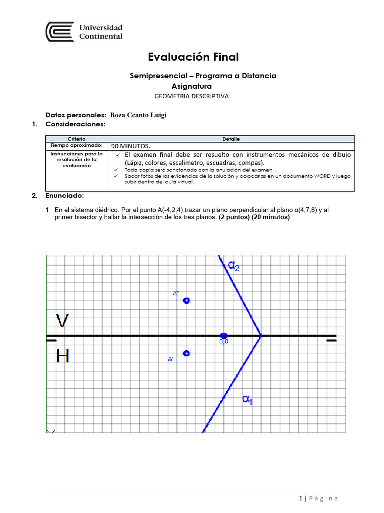 GeometriaDescriptiva ExamenFinal | PDF | Perspectiva (Gráfica) | Gráficos de computadora