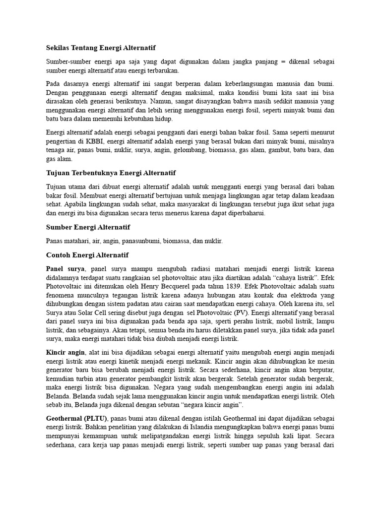 IPA Energi Alternatif (Catatan) | PDF