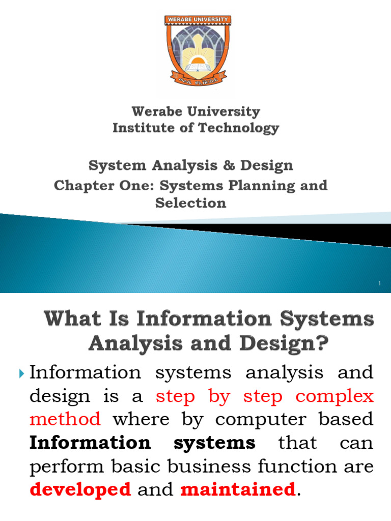 System Analysis & Design: Chapter One: Systems Planning and Selection | Download Free PDF ...