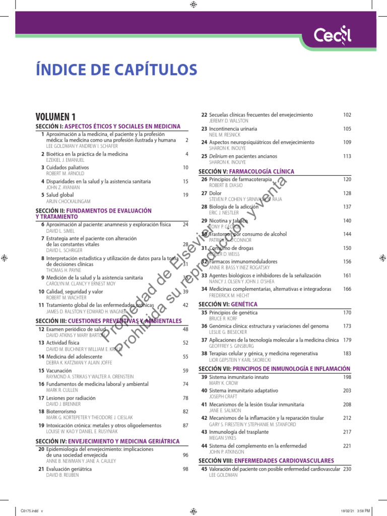 Índice Cecil Edición 26 | PDF | Alergia | Cáncer