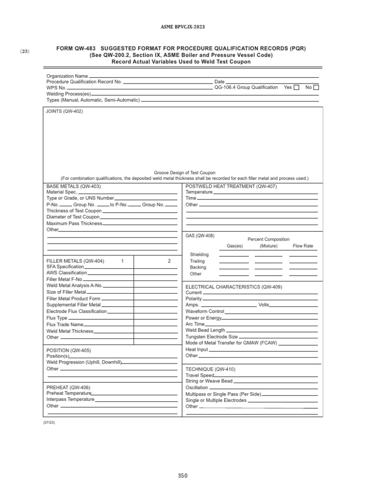 Suggested Format PQR | PDF | Construction | Welding
