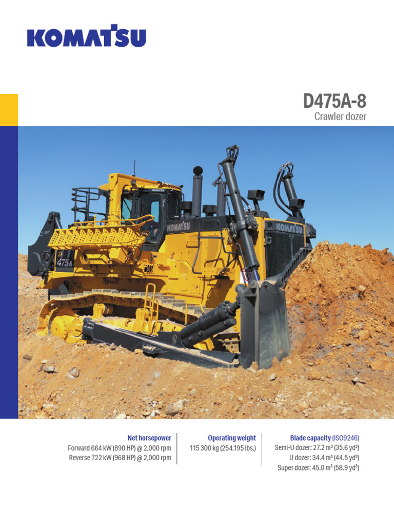 Dozer D475A 8 Brochure English EN-D475A-8BR01-0322-V1 | PDF | Vehicles ...