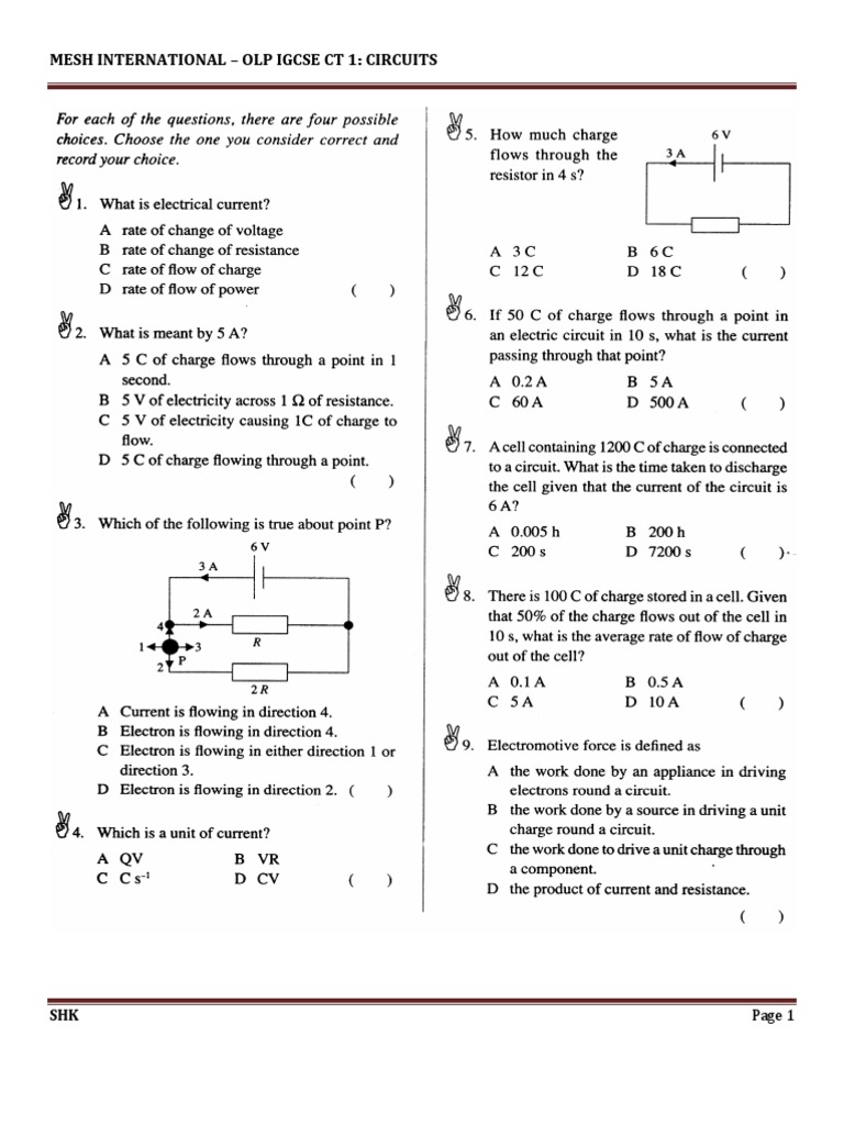 IGCSE Circuits Study Guide | PDF | Technology & Engineering