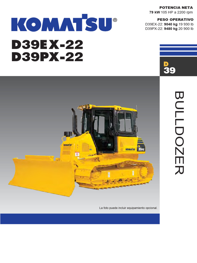 Komatsu D39-22 Bulldozer Features | PDF | Engines | Horsepower