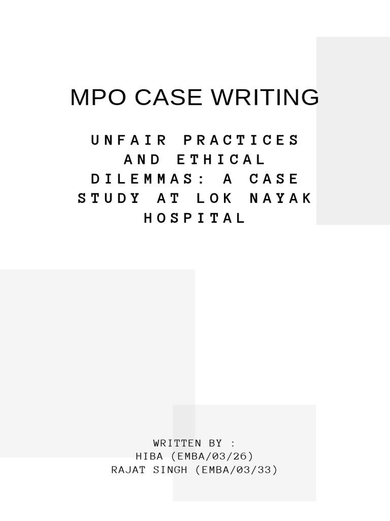 MPO Case Study - Final | PDF | Institutional Review Board | Performance Appraisal