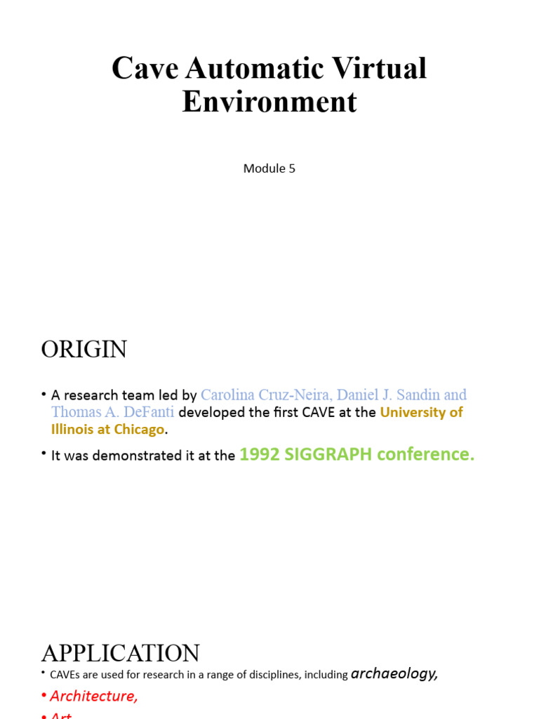 Cave Automatic Virtual Environment | PDF | Virtual Reality | Human ...