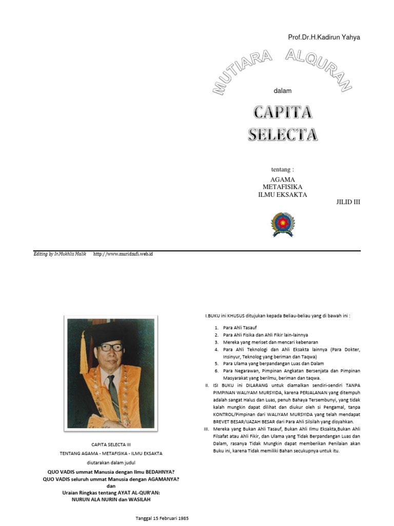 Capita Selecta III | PDF