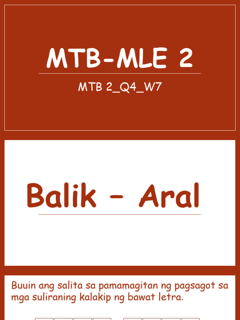 Cot 2 - Q4 - W7 - MTB 2 - Mod. 4 - Uri NG Pang Abay | PDF