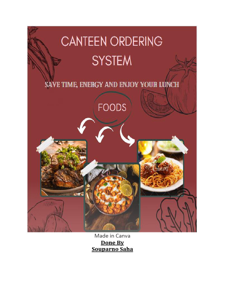 Canteen Ordering Service Project - Souparno Saha | PDF