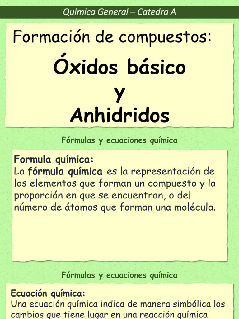 Clase de Oxidos y Anhidridos | PDF | Reacciones químicas | Química
