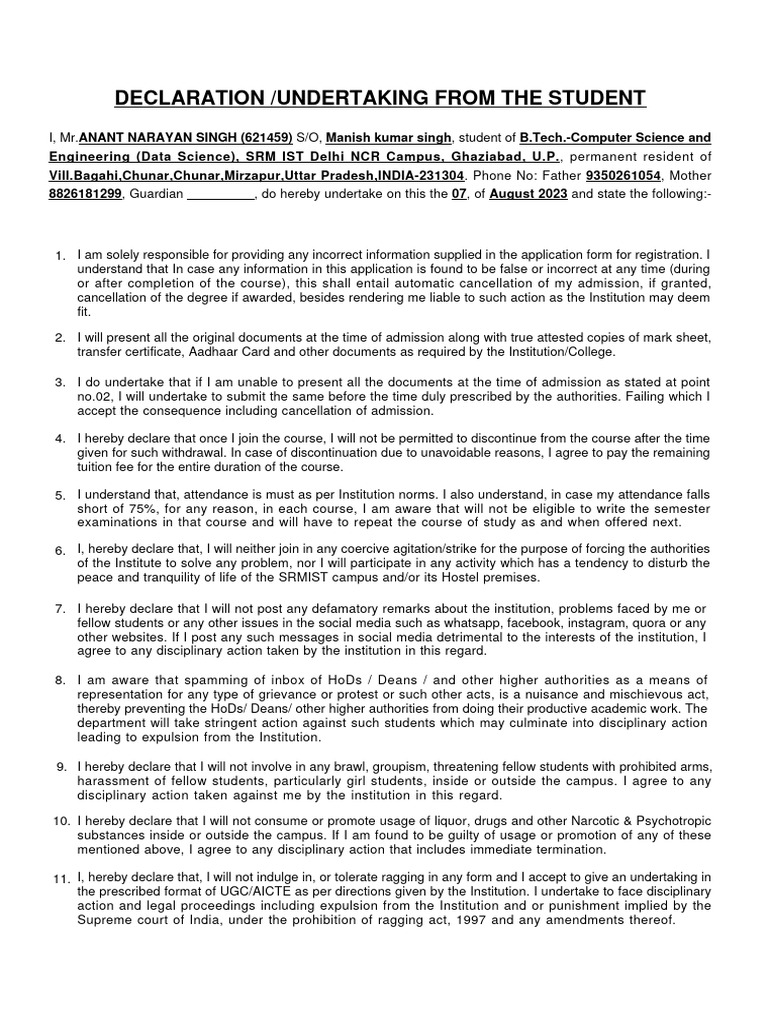 printDeclarationAndAffidavitForms JSP | Download Free PDF | Government ...