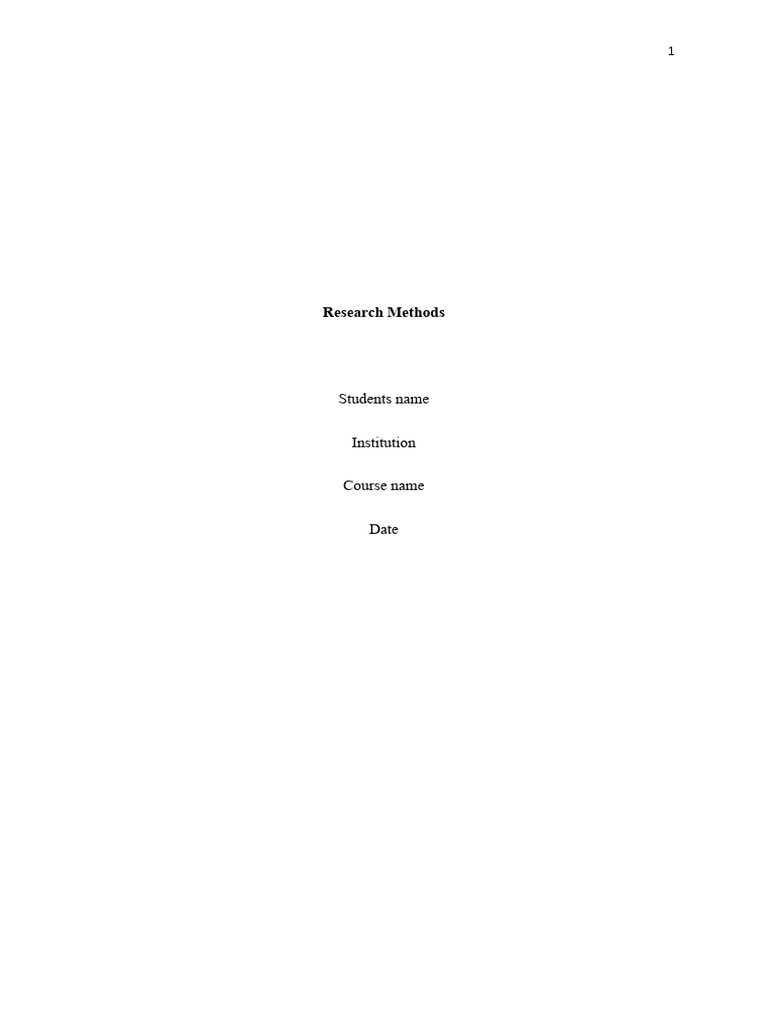 Research Methods | PDF