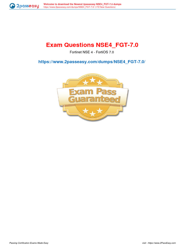 Fortinet Practicetest Nse4 - fgt-70 Vce 2022-Sep-03 by Page 130q Vce ...