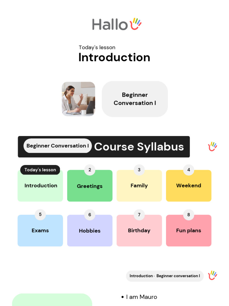 Lesson 1 Introduction Curriculum | PDF | Verb | Grammar