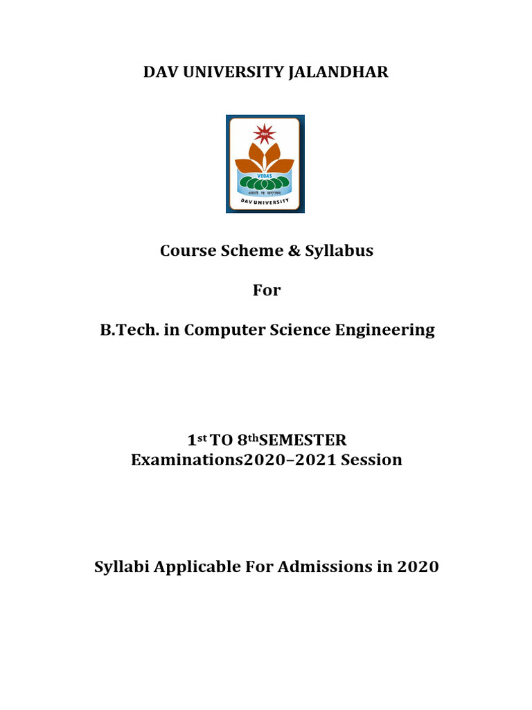 BTech CSE Scheme 2020 21 | PDF