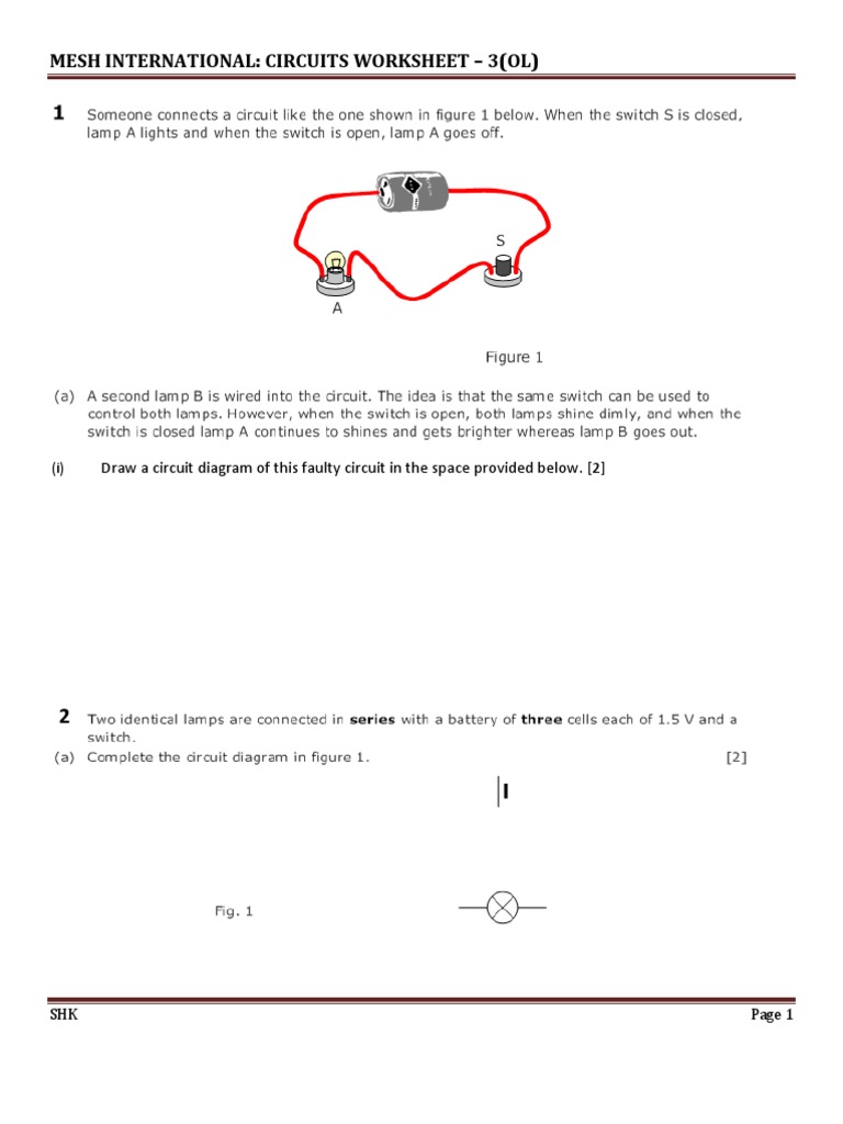 Circuits Worksheet with Answers | PDF | Technology & Engineering