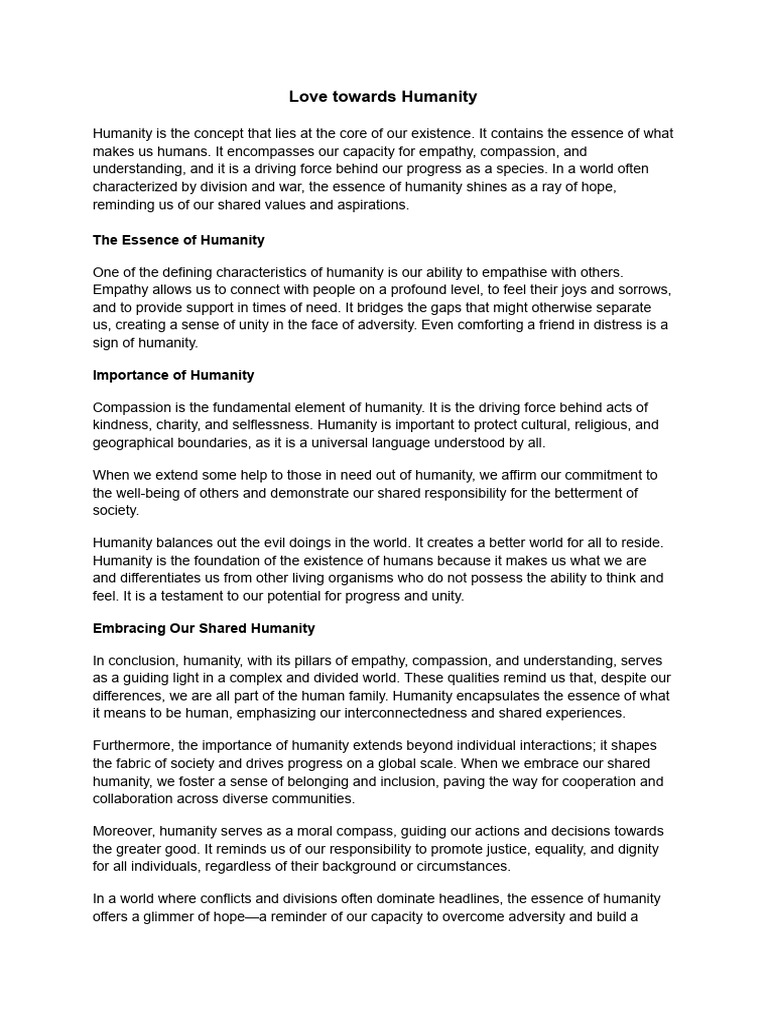 Essay | PDF | Compassion | Empathy