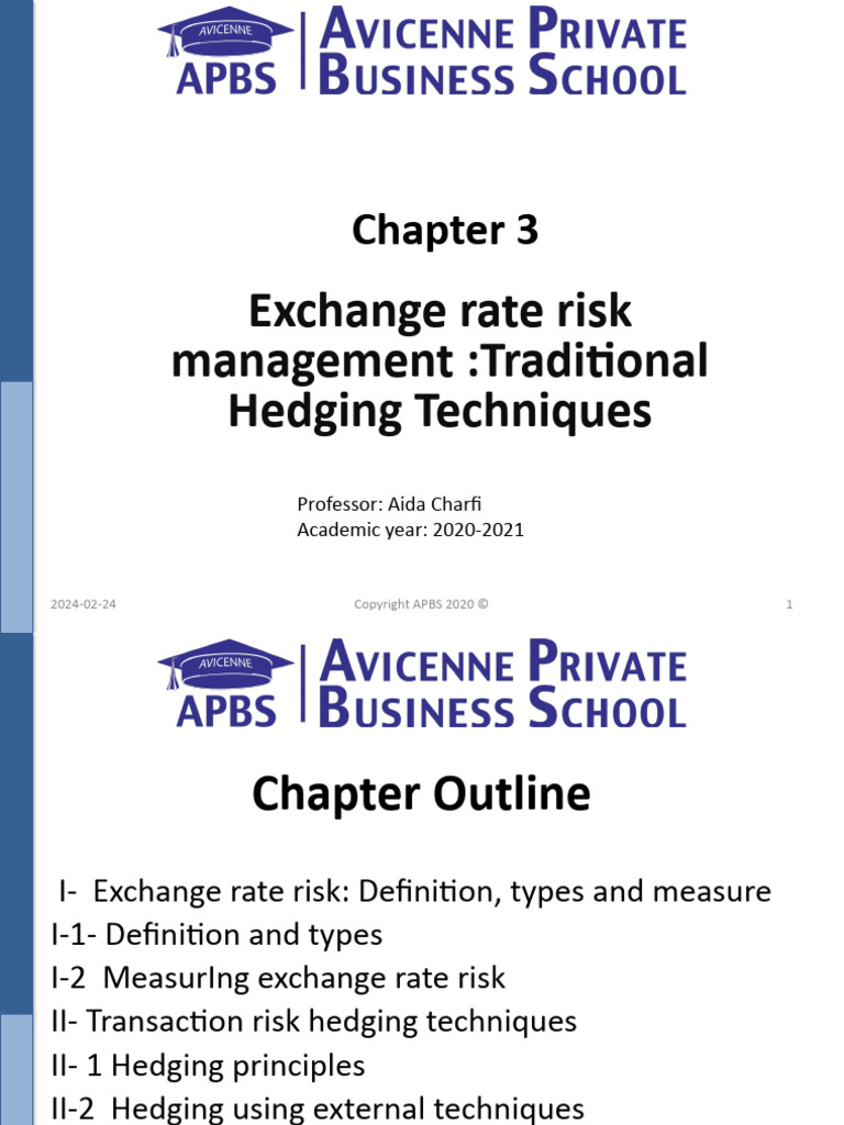 Chapter 3 Traditional Methods For Hedging Exchange Rate Risk 2020 | PDF ...