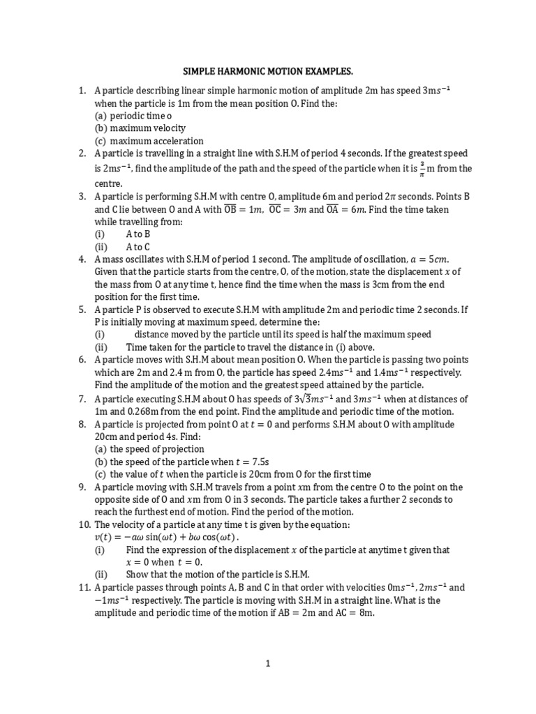 SHM | PDF | Acceleration | Speed