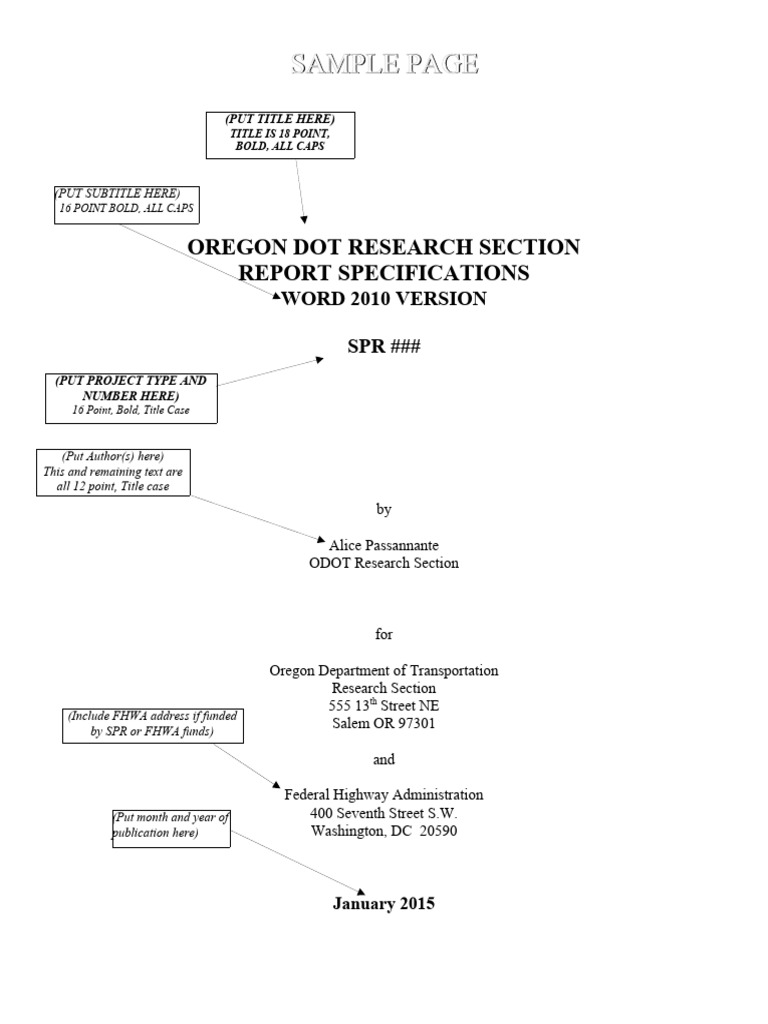 Oregon DOT Research Report Guidelines | PDF | Litre | Page Layout